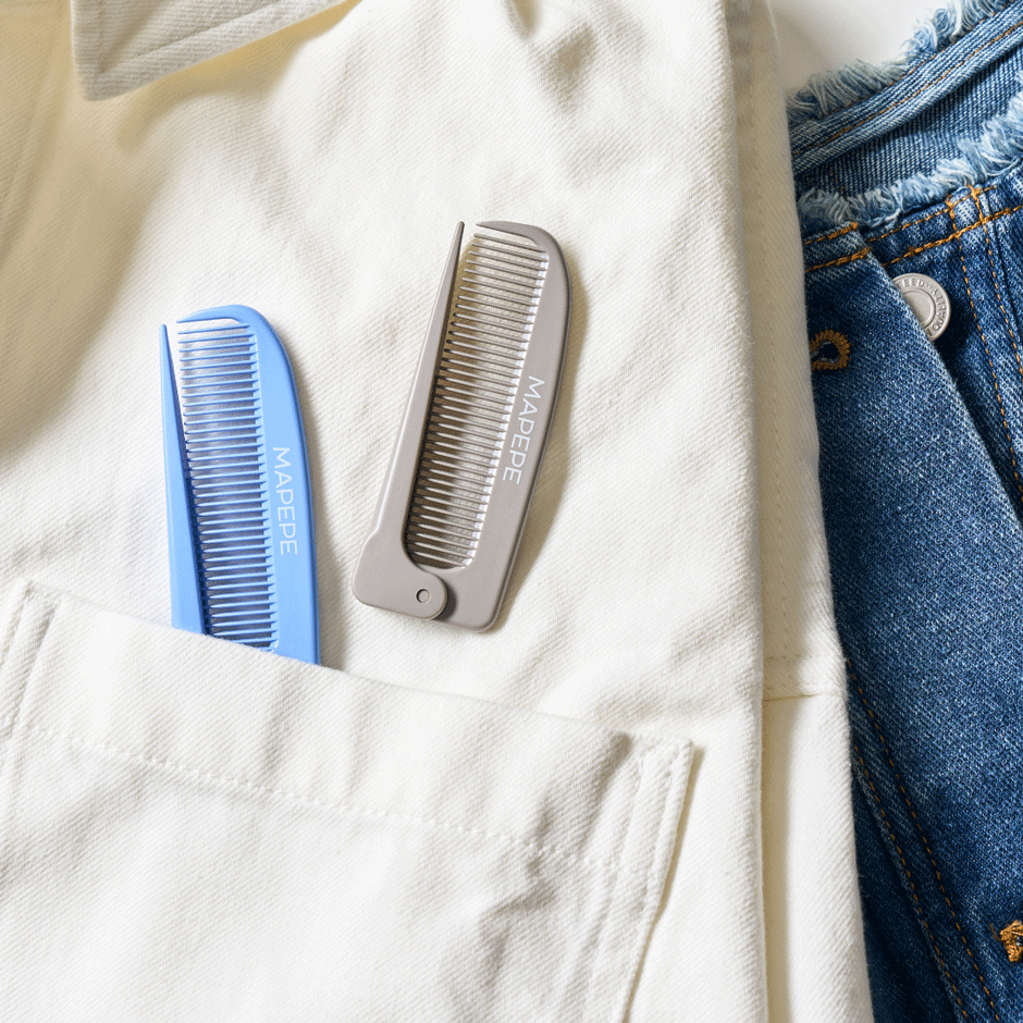 New colors are now available for the "Compact Pocket Comb," a palm ...